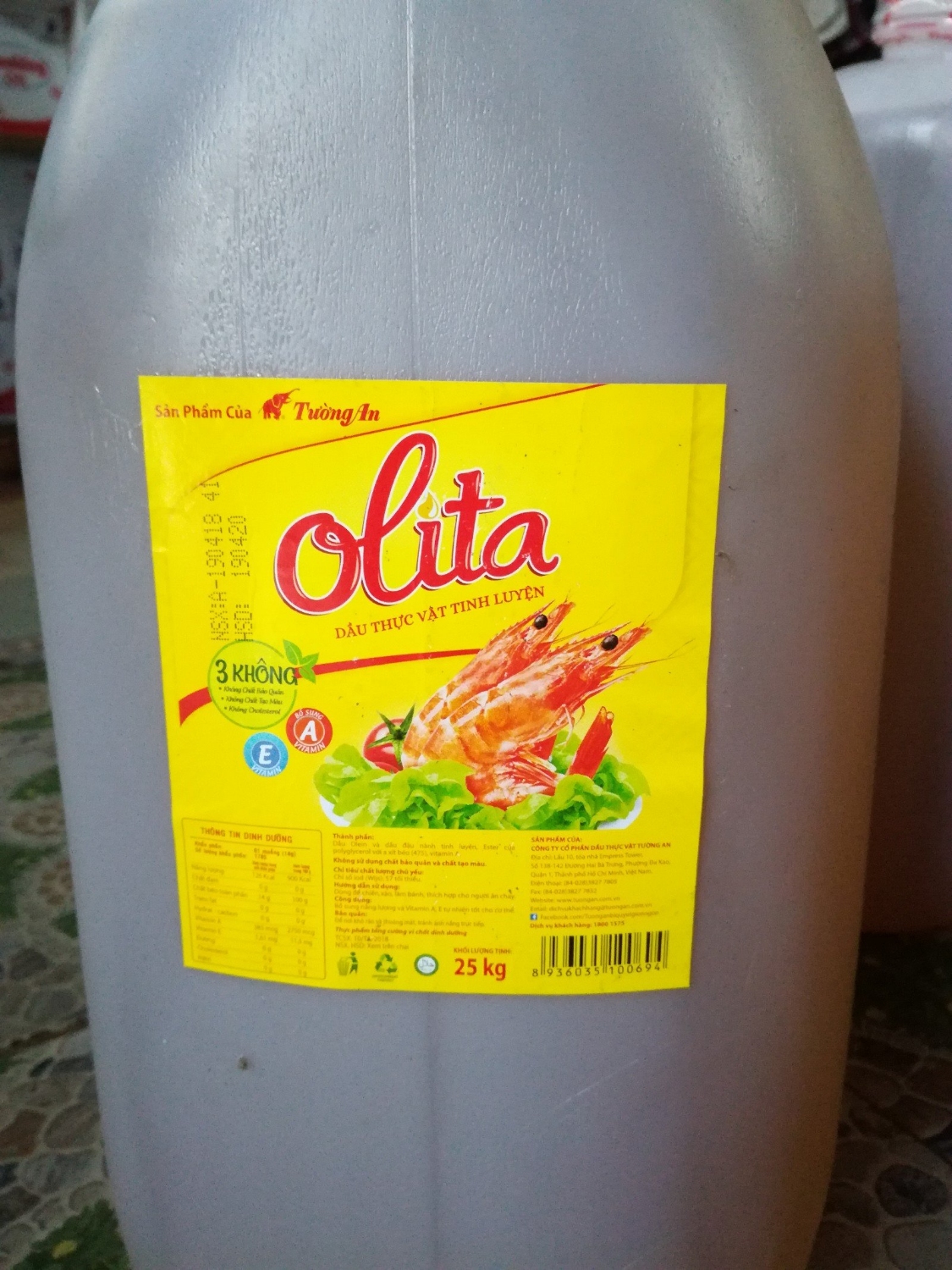Dầu ăn Tường An Olita 25kg
